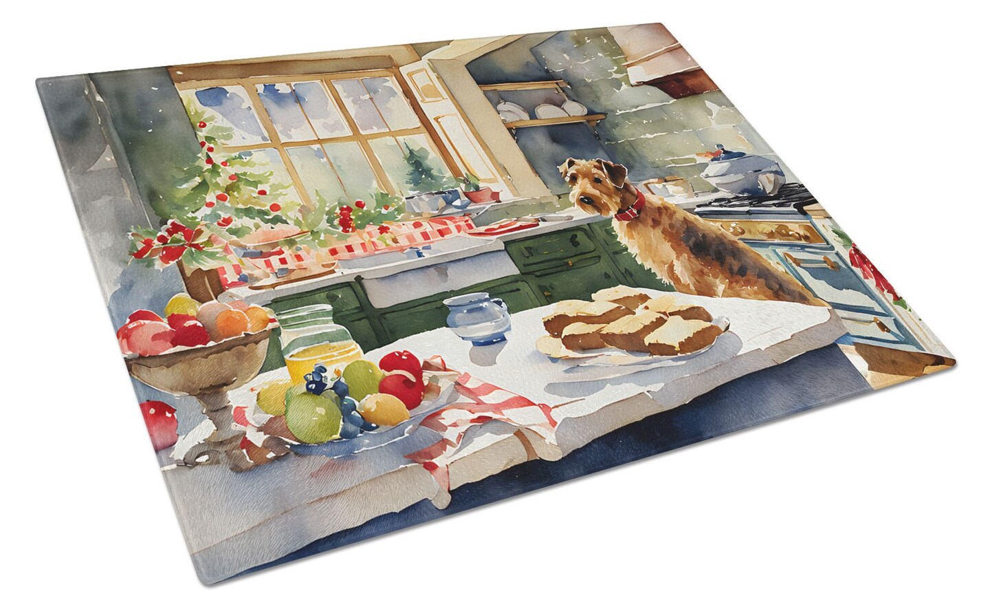 Edge Collections - 12" X 15" - NEW Airedale Terrier Christmas Cookies ...
