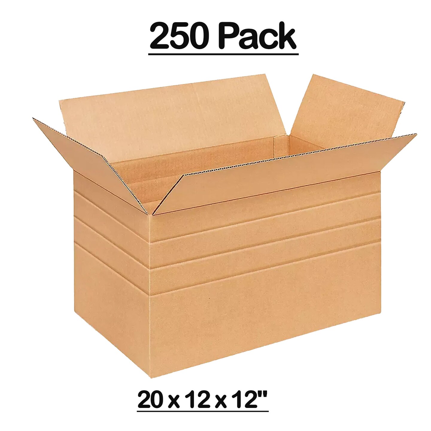 250 Pack Heavy Duty Multi Depth Corrugated Packaging Boxes for Storage ...