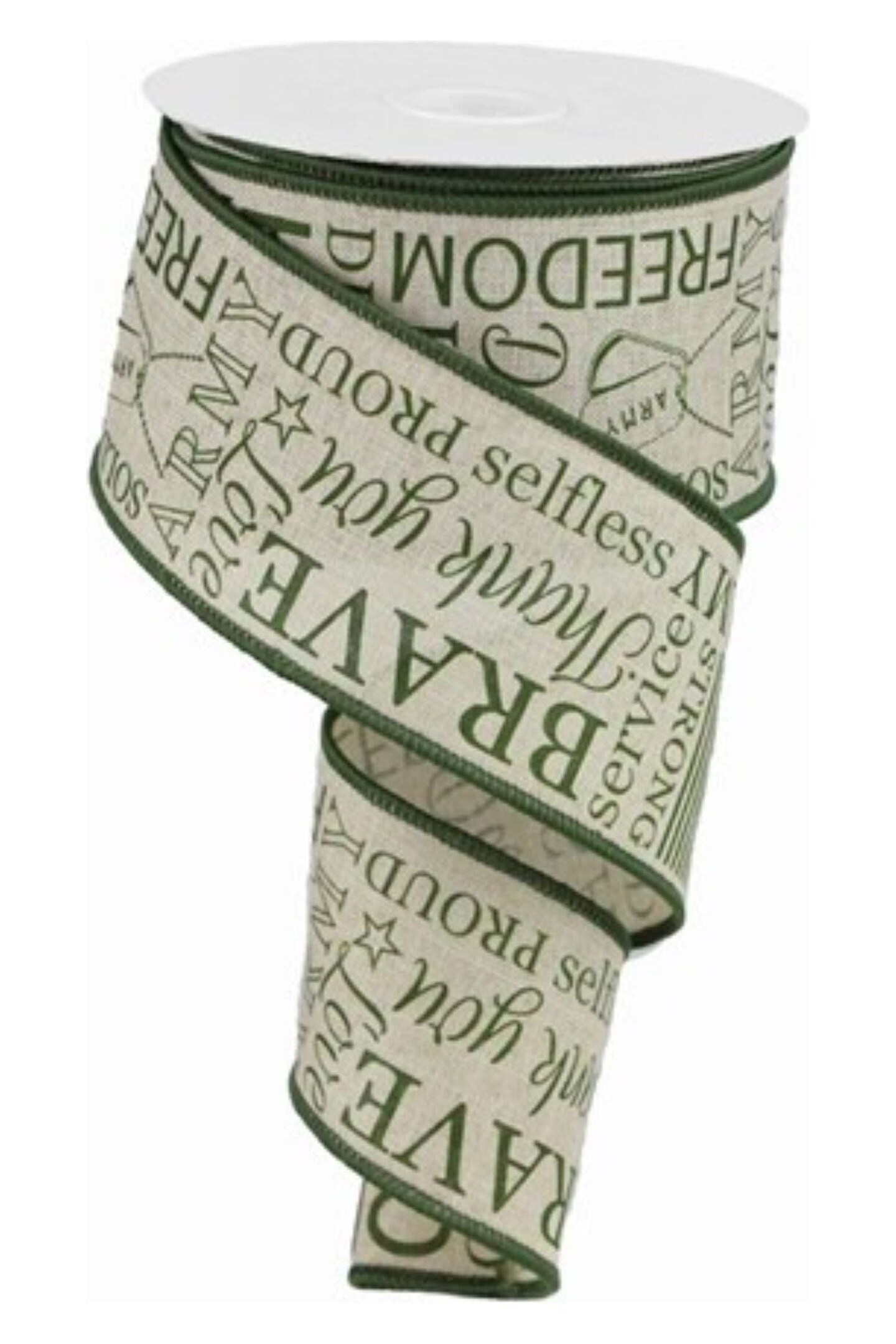 2.5" Army Ribbon: Army Green & Natural (10 Yards) | Michaels