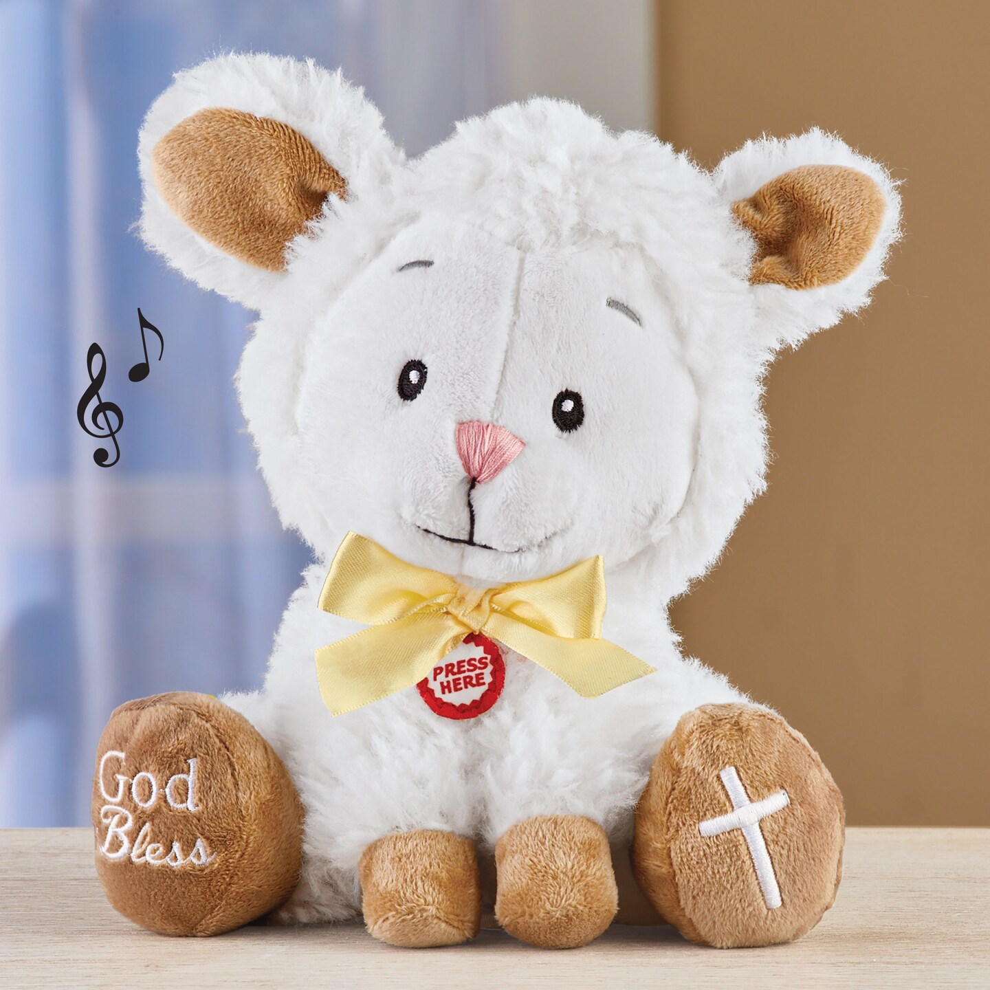 Collections Etc Musical Jesus Loves Me Plush White Lamb Stuffed Animal ...