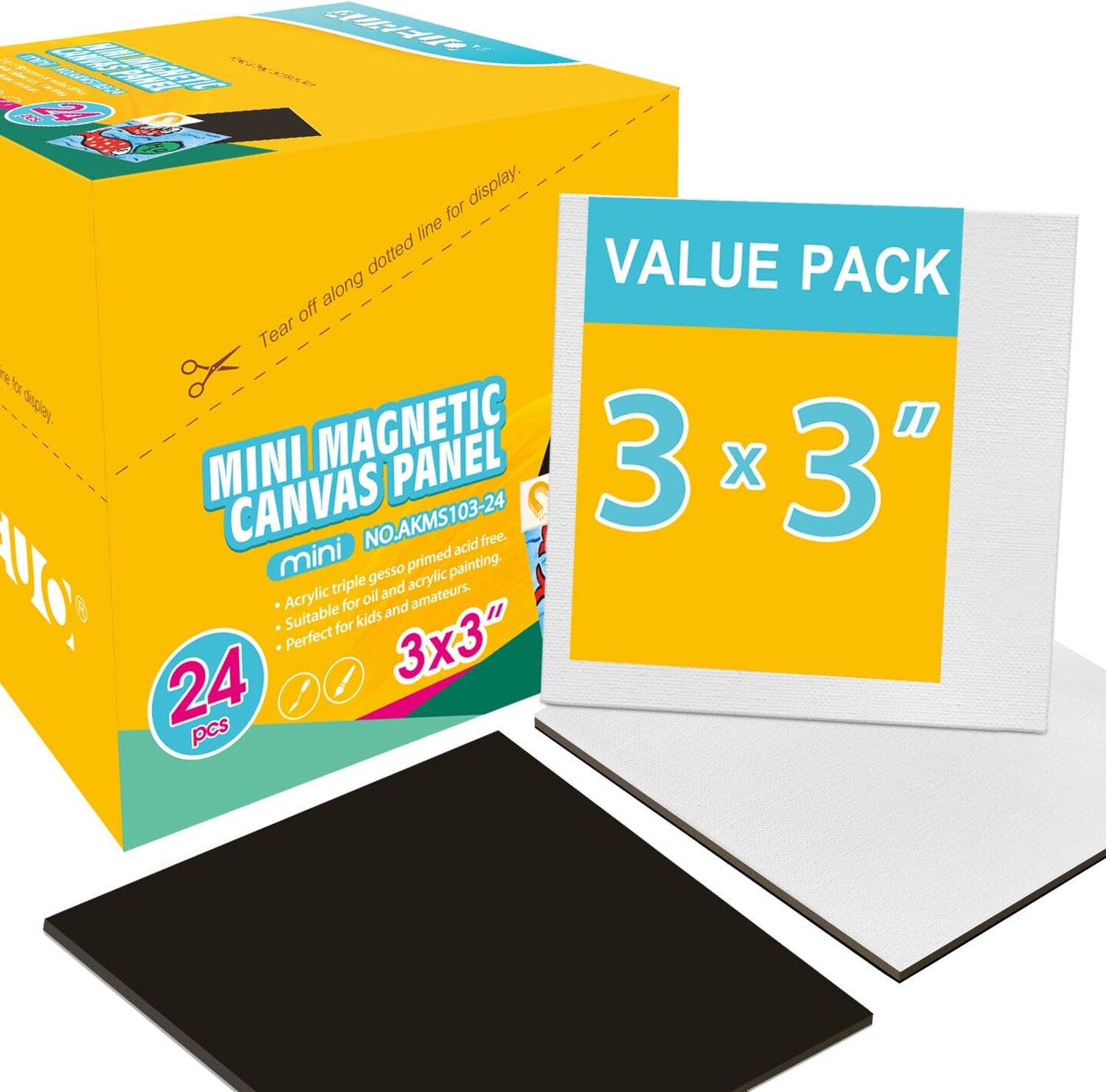 Mini Magnetic Canvas Panel 3x3 Inch / 24 Pack(White) | Michaels