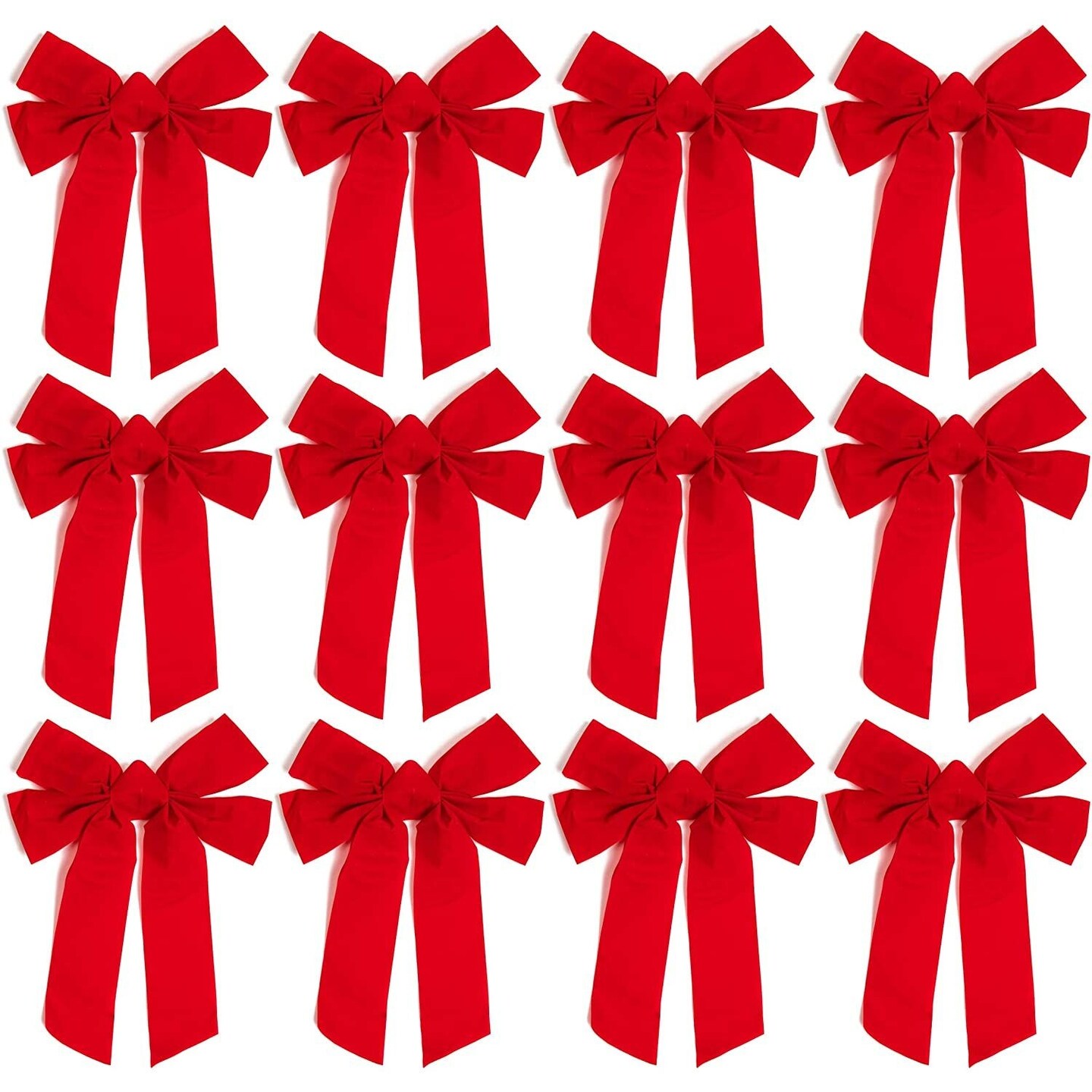 Okuna Outpost 12 Pack Red Velvet Christmas Ribbons, 9 x 12 Inch Ribbon ...
