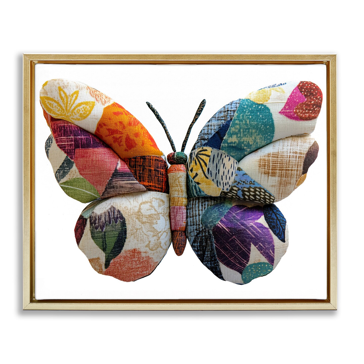 Stupell Industries Butterfly Patchwork Wings Floating Frame, design by ...
