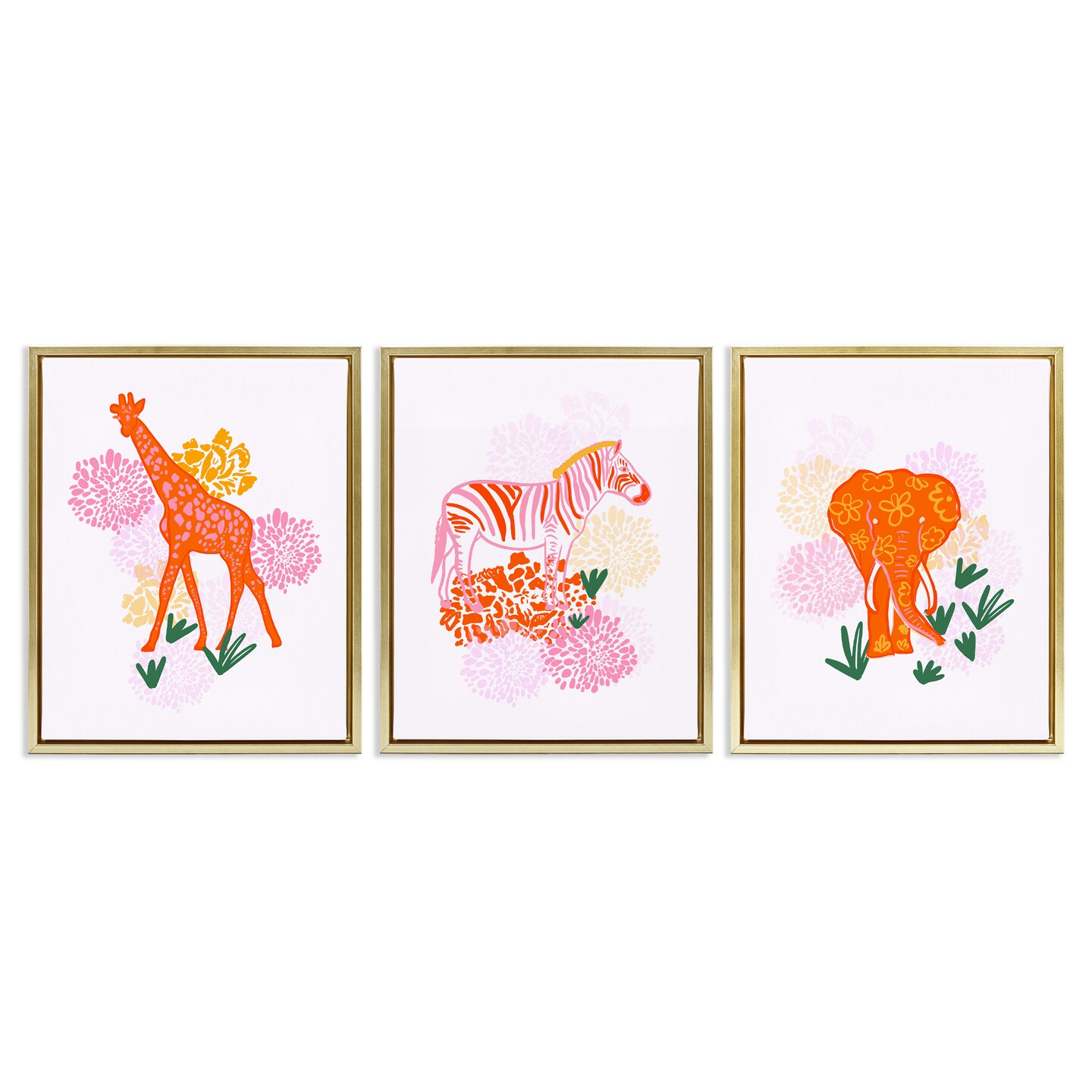 Stupell Industries Safari Jungle Animal Trio 3pc Floating Frame Set ...