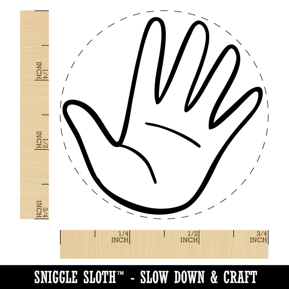 Hand Holding Up Five Fingers Open Palm Self-Inking Rubber Stamp ...