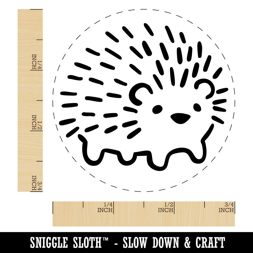 Cute Simple Hedgehog Line Drawing Self-Inking Rubber Stamp Crafting ...