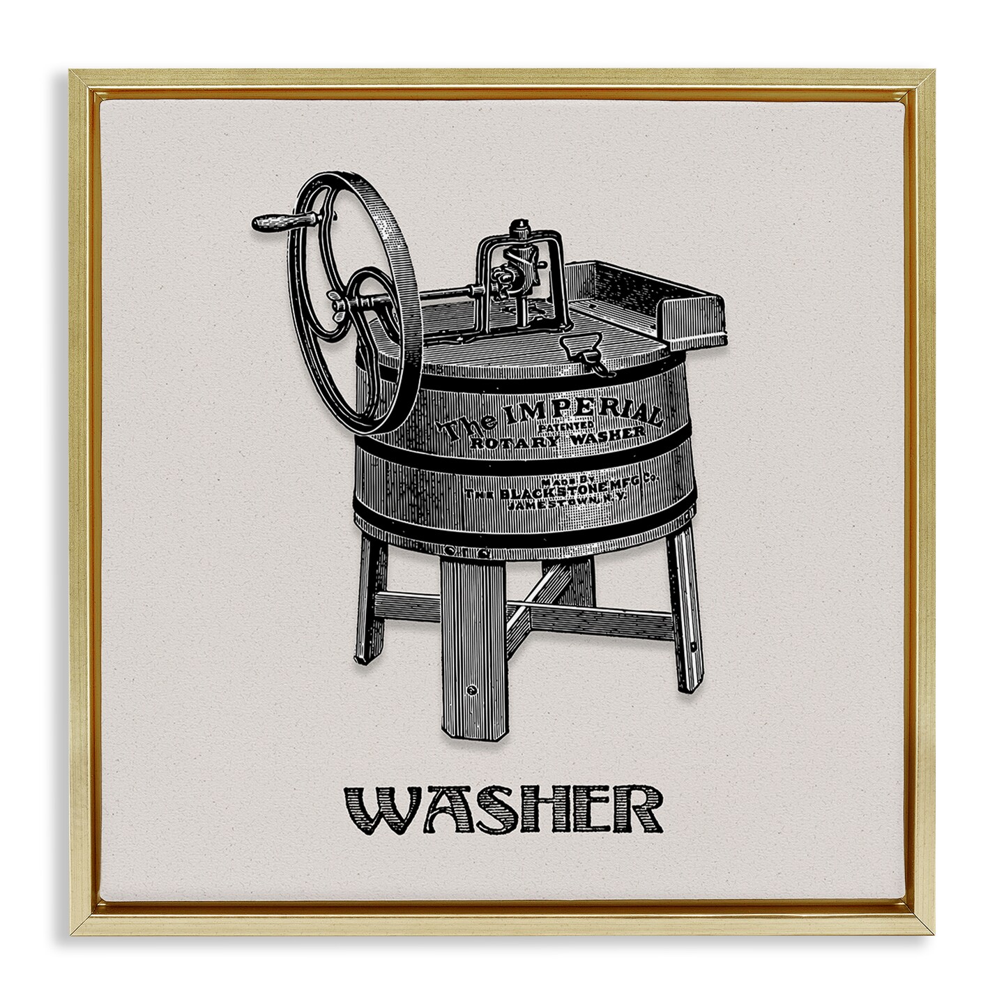 Stupell Industries Antique Rotary Washer Floating Frame Design by Val ...