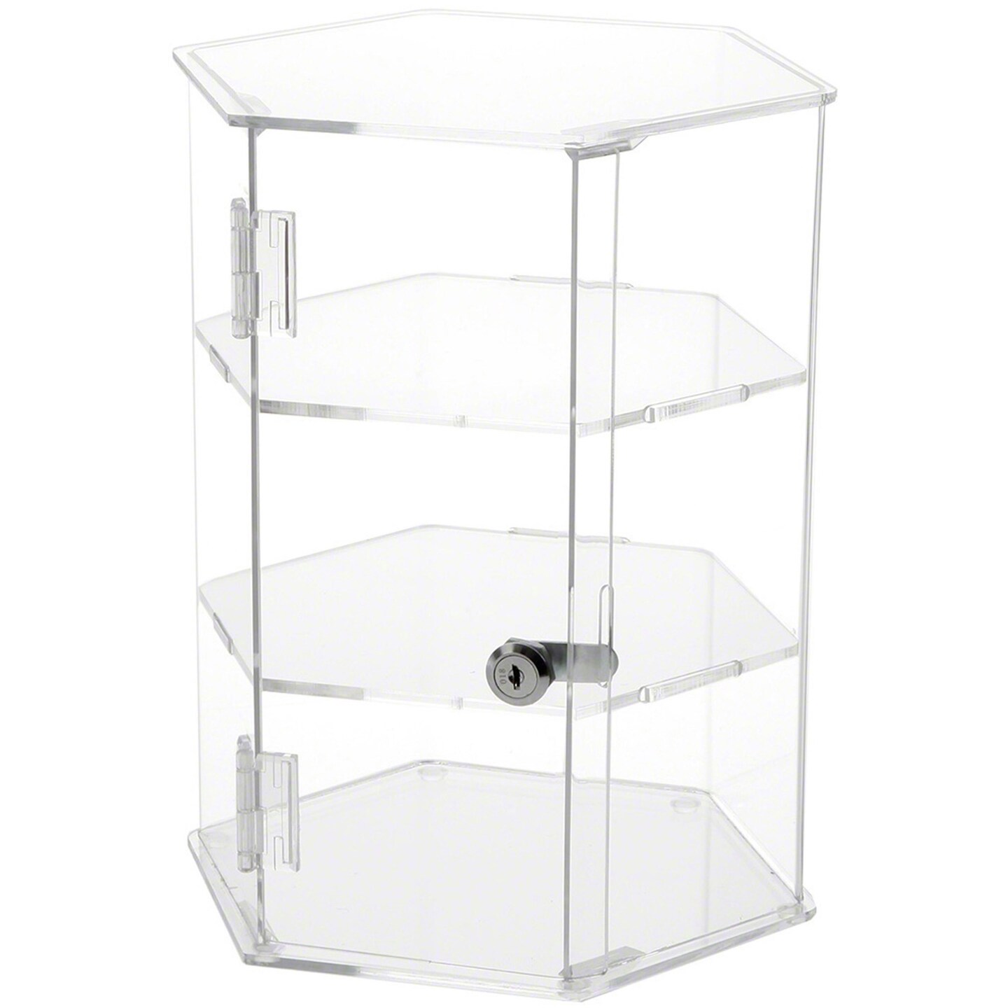 Plymor Clear Acrylic Hexagonal Locking Display Case, 2 Shelves | Michaels