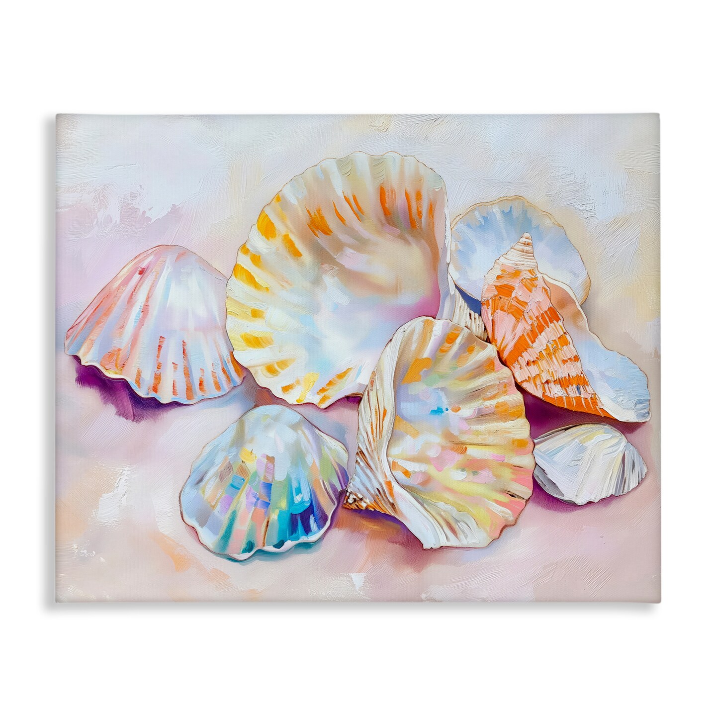 Stupell Industries Pile of Various Seashells Canvas Design by Arlington ...