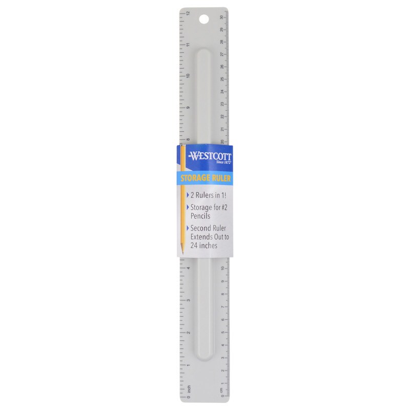 2-Piece 12" Ruler with Pencil Storage | Michaels