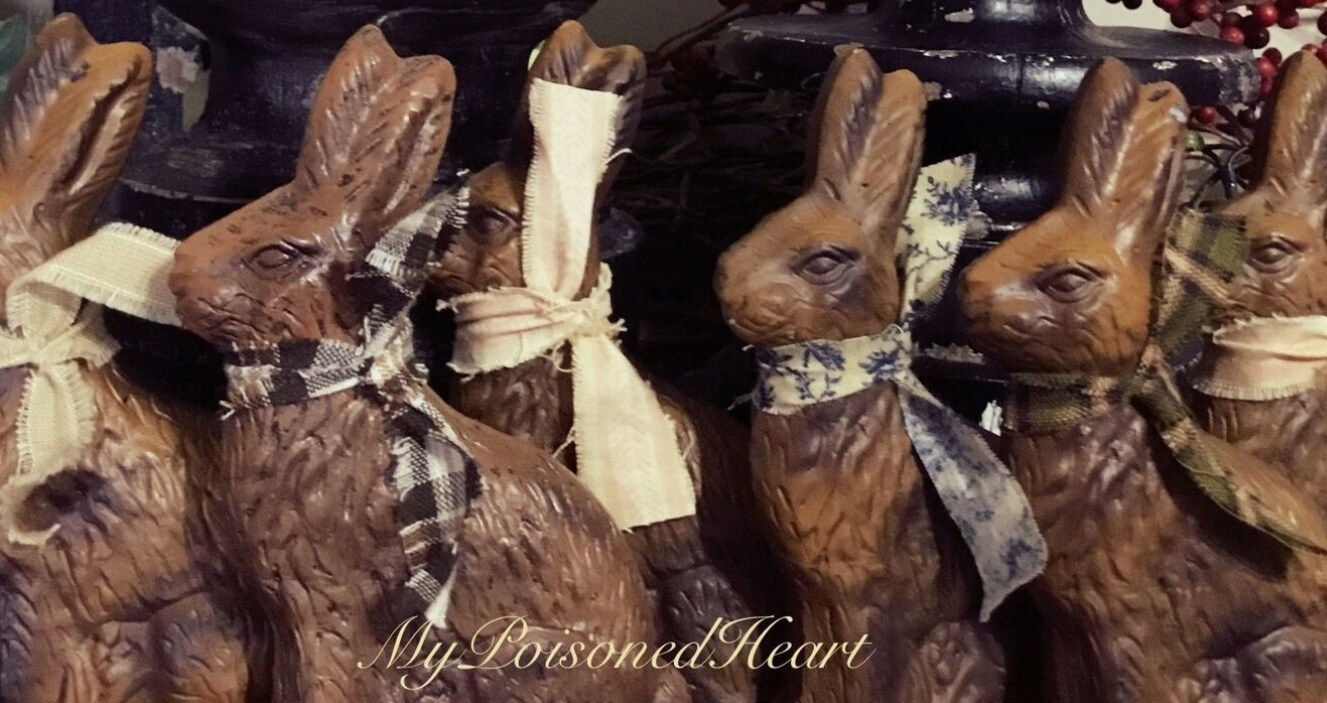 One Med. Primitive Faux Chocolate Bunny Rabbit Primitive Bunny Mold ...