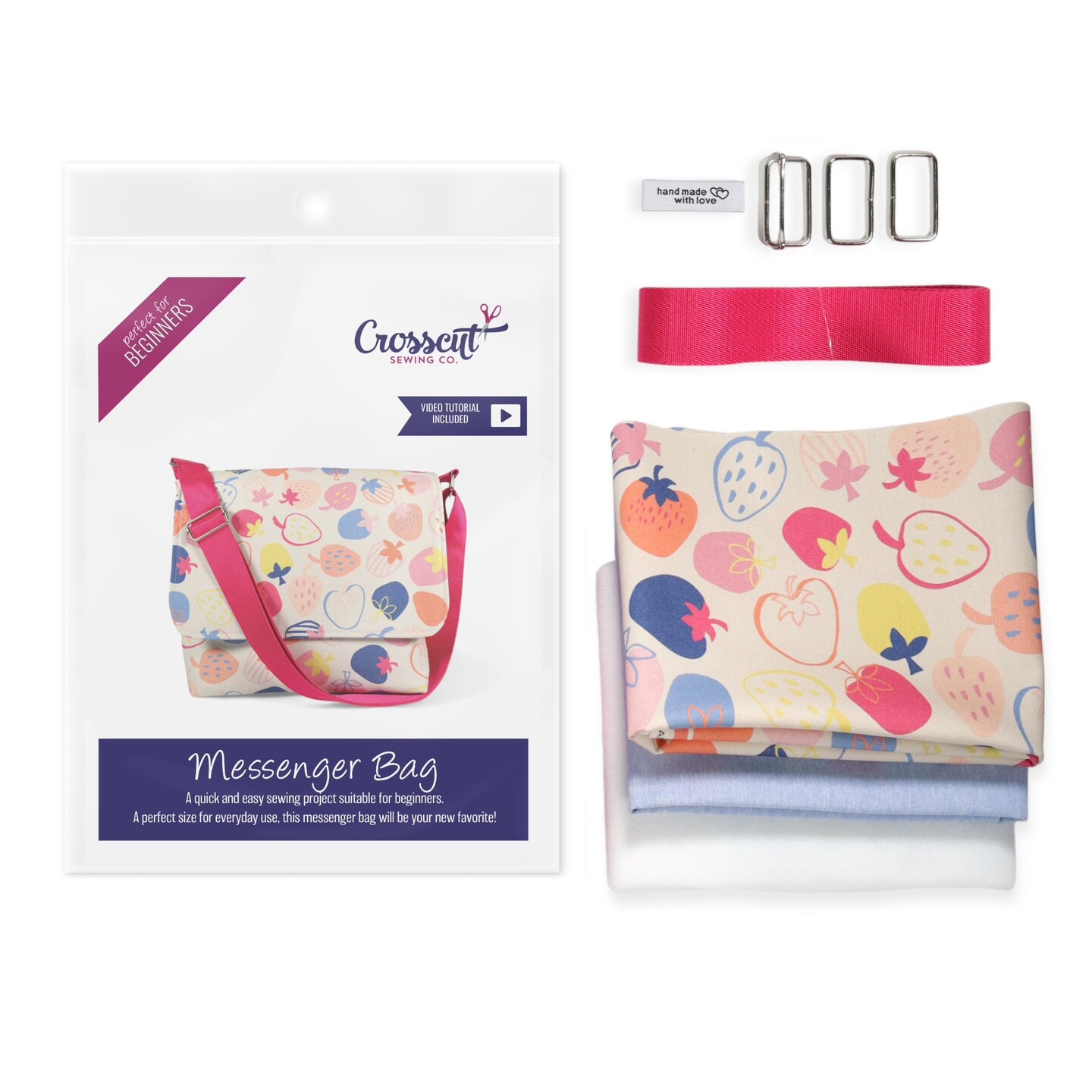 Crosscut Sewing Co.® Messenger Bag Sewing Project Kit for Beginners ...