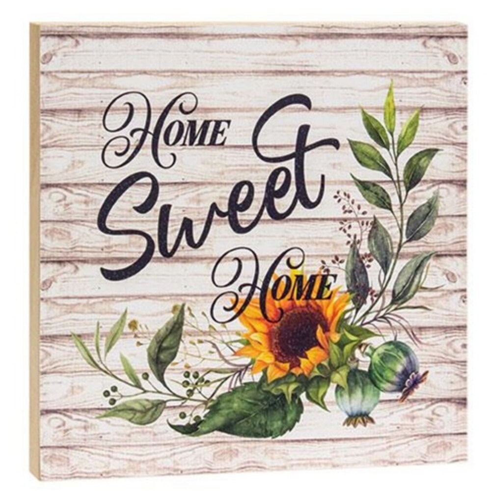 Home Sweet Home Sunflower Square Block | Michaels