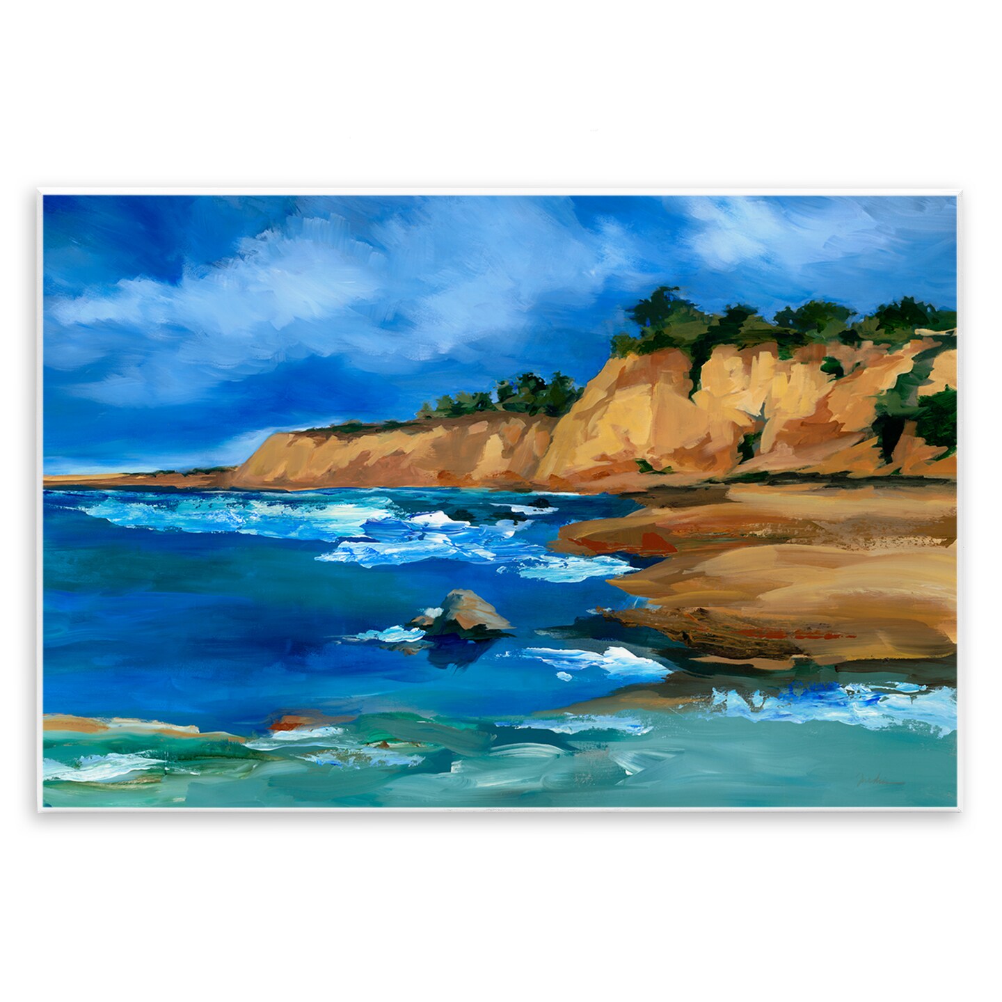 Stupell Industries Beachside Cliffs Landscape Wall Plaque Art Design by ...