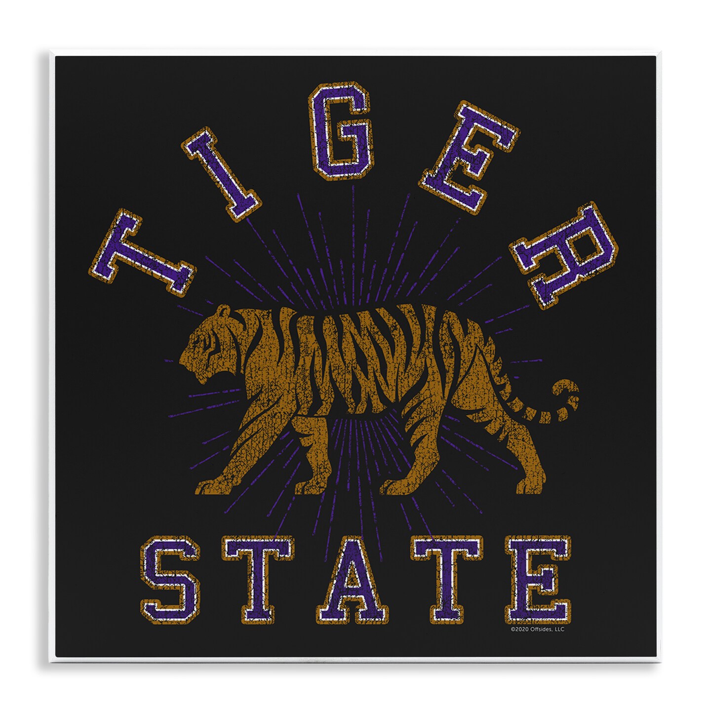 Stupell Industries Vintage Tiger State Wall Plaque Art Design by Spirit ...