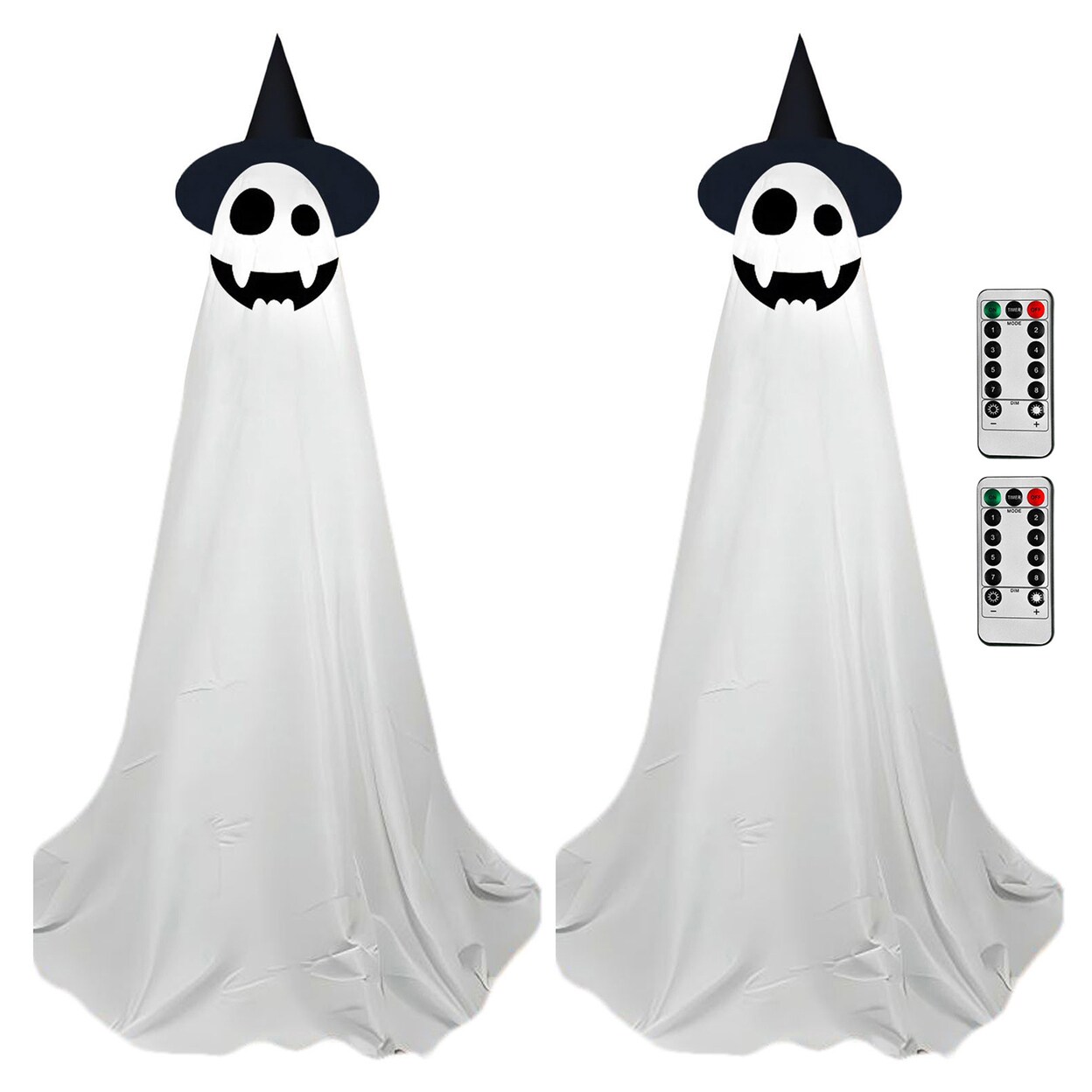 1/2Pcs Halloween Ghost Figurine Standing Ghost Statue With Hat Outdoor ...