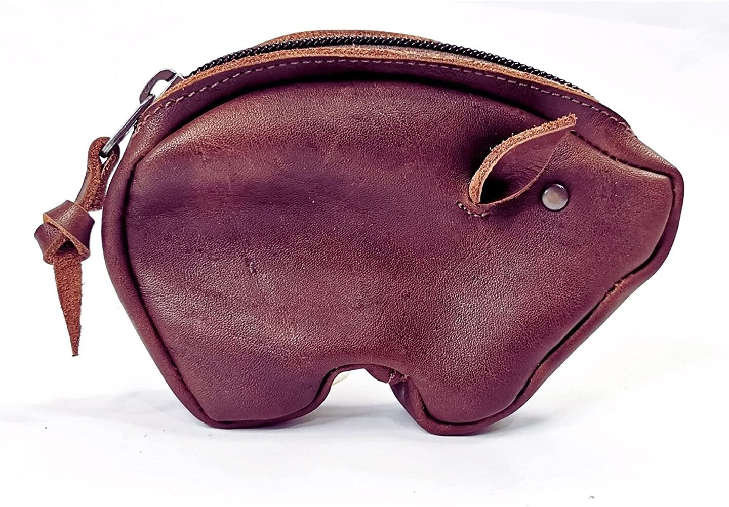 ELW Pig Coin Purse, Genuine Handmade Full Grain Leather Women and Girls ...