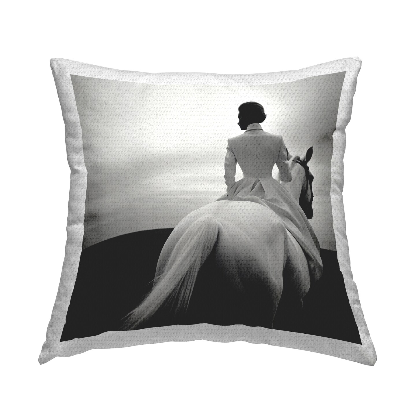 Riding Horse into Horizon Outdoor Printed Pillow Design by RB, 18 x 7 x ...