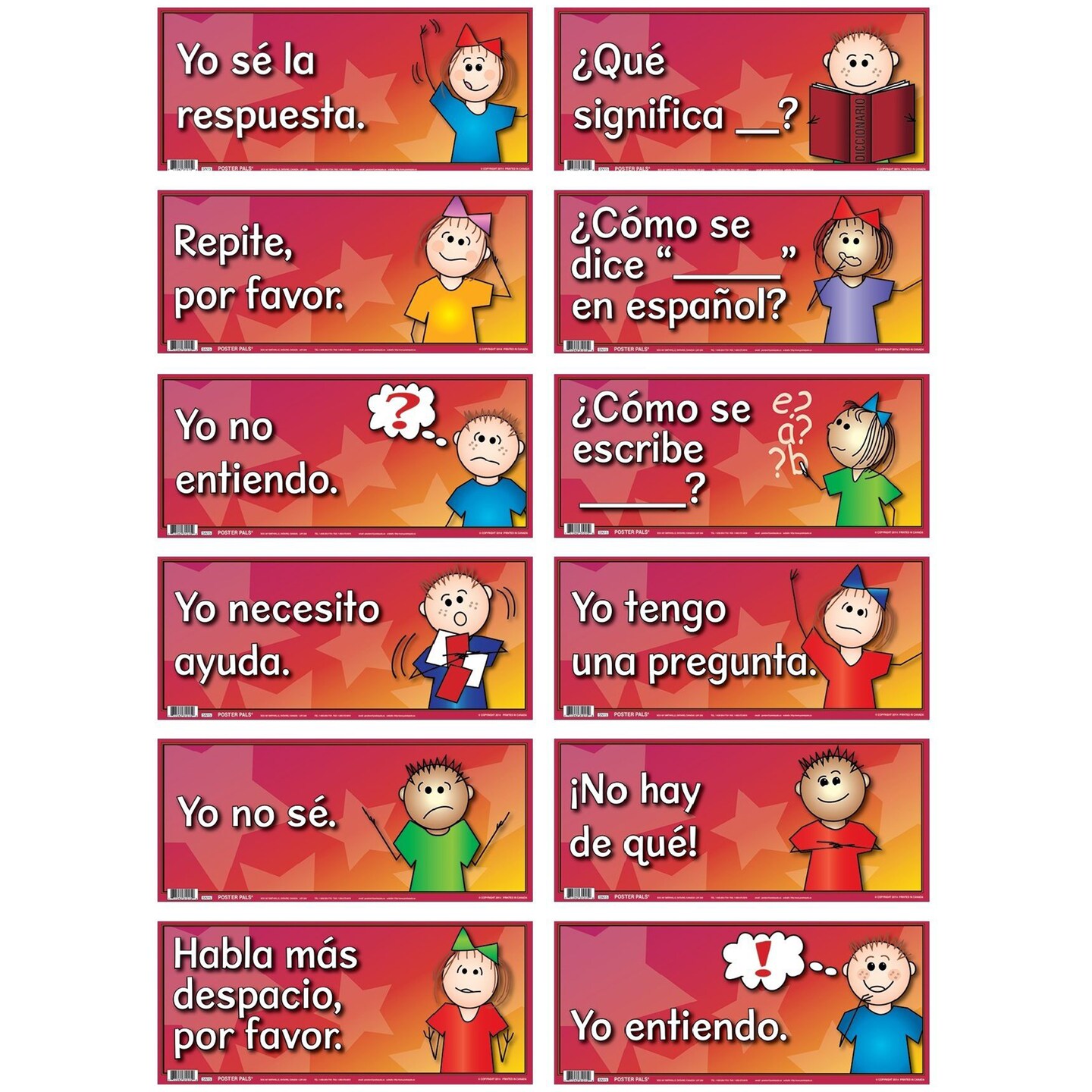 Poster Pals Spanish Educational & Language Teaching Anchor phrase ...