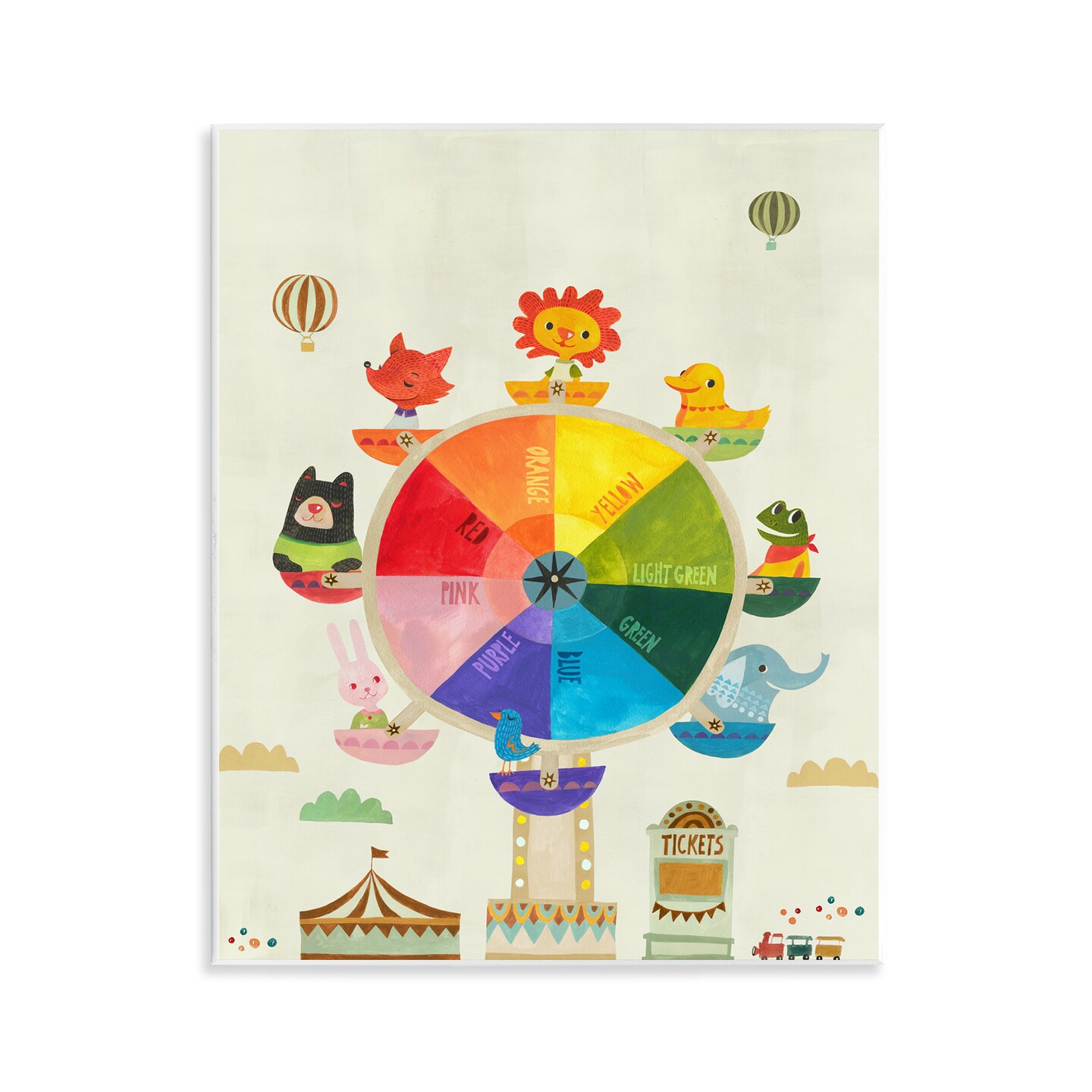 Stupell Industries Educational Hue Ferris Wheel Wall Plaque Art Design ...