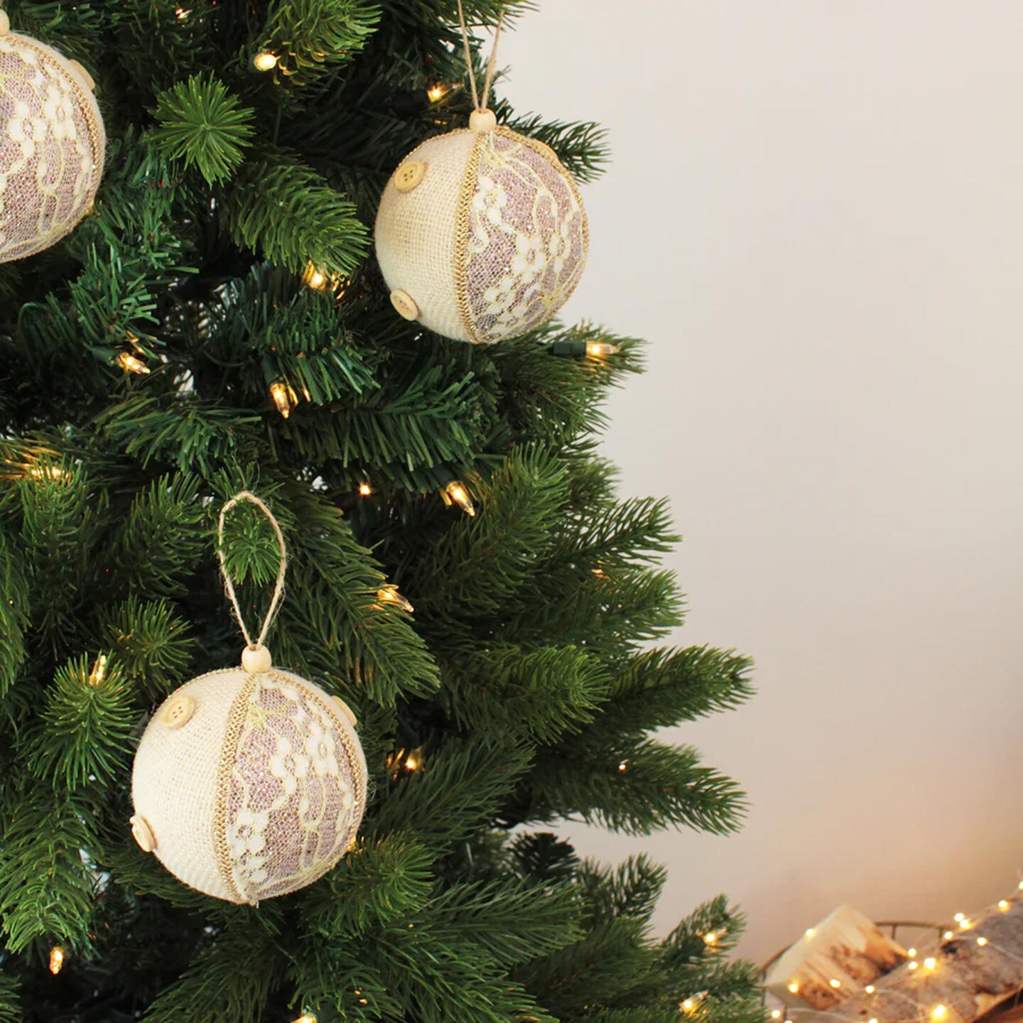 10cm Ball With Lace And Button Accents 2 Pcs | Michaels