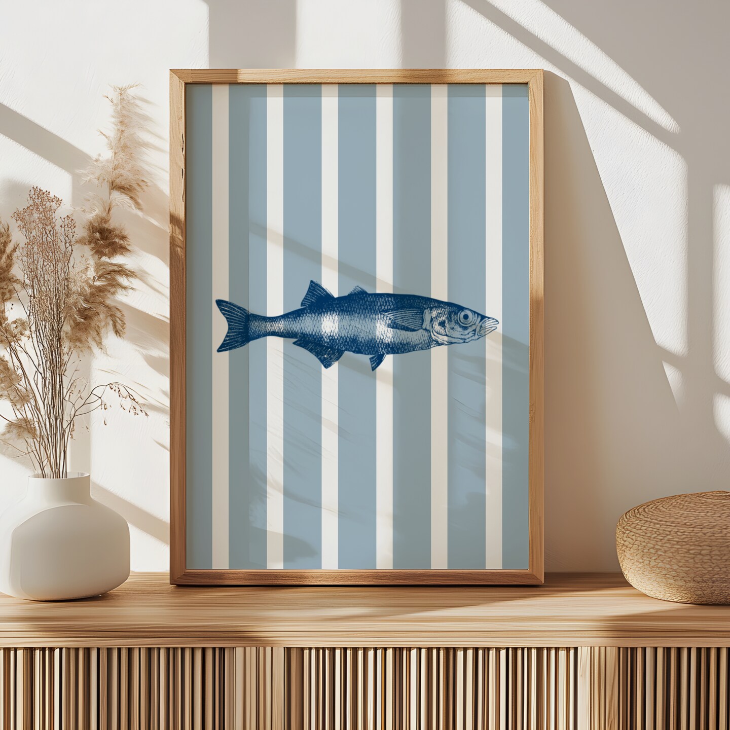 Vintage Fish Print | Antique Unique Wall Art Animal Poster | Blue Lake ...