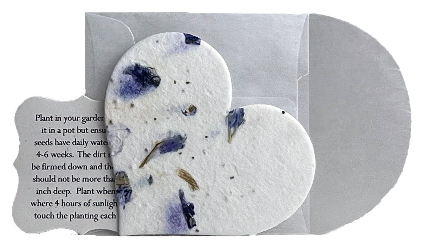 Wildflower Seed Paper Large Hearts - Embedded with Seeds Petals - 2.5 ...