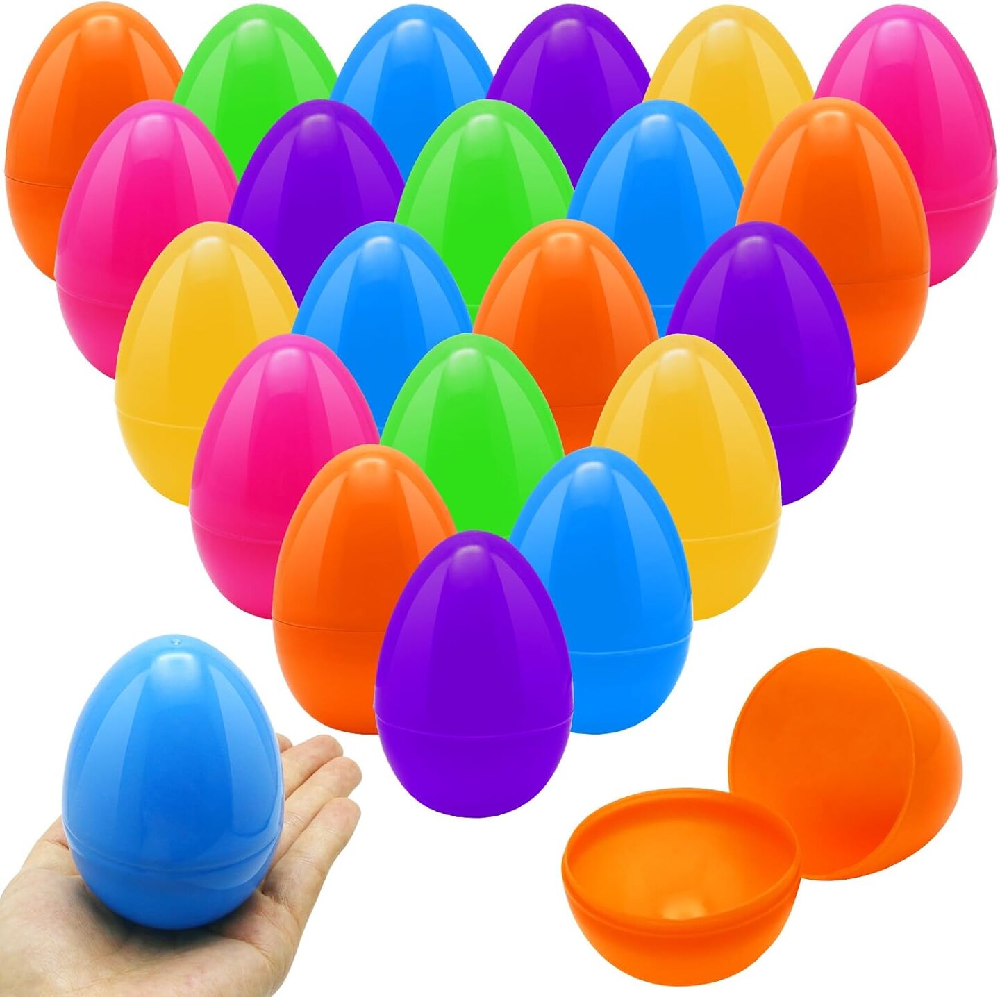36 PCS 3.55” Plastic Easter Eggs Fillable Plastic Easter Eggs Bulk ...