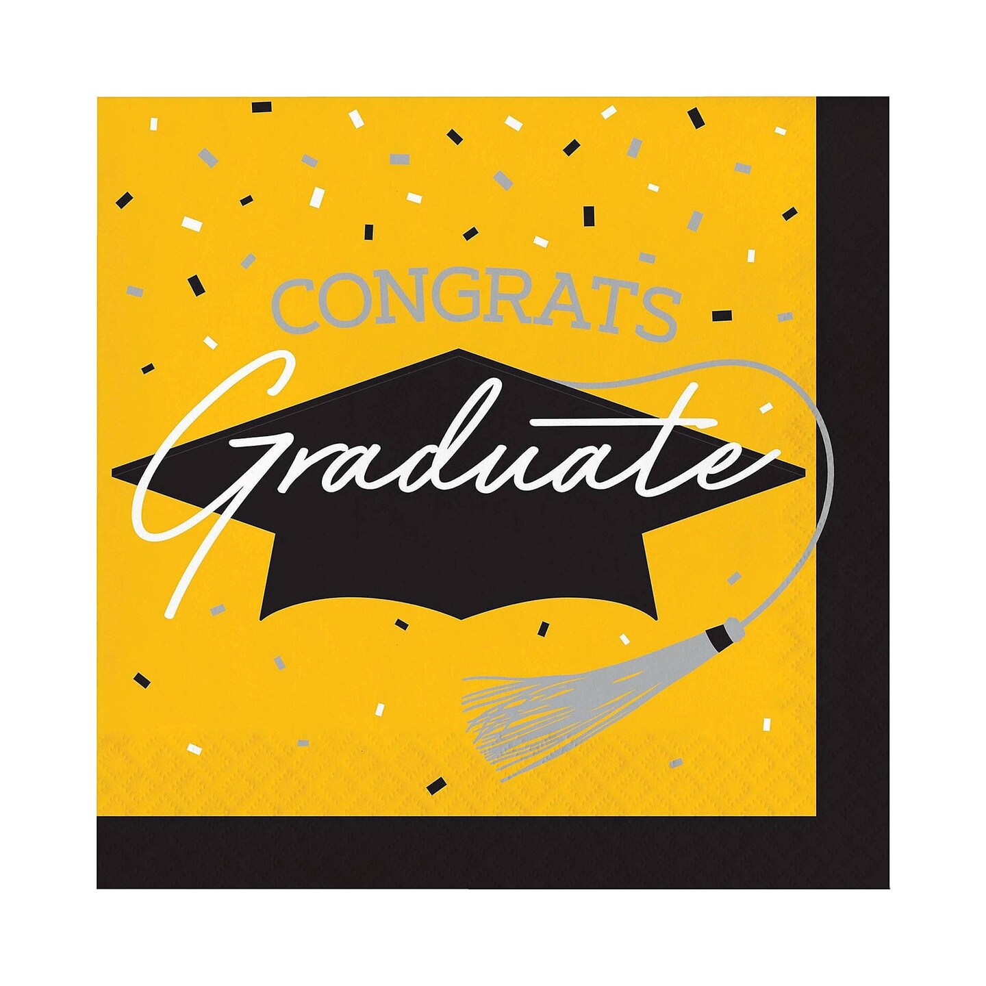 Creative Converting School Spirit Yellow Graduation Beverage Napkins ...