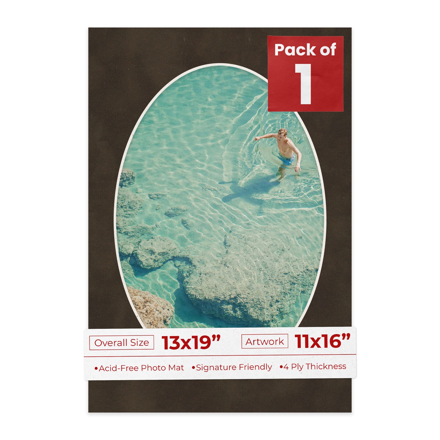 Brown Suede Mat Board for 13x19 Frames - Oval Opening for 11x16 Photos ...