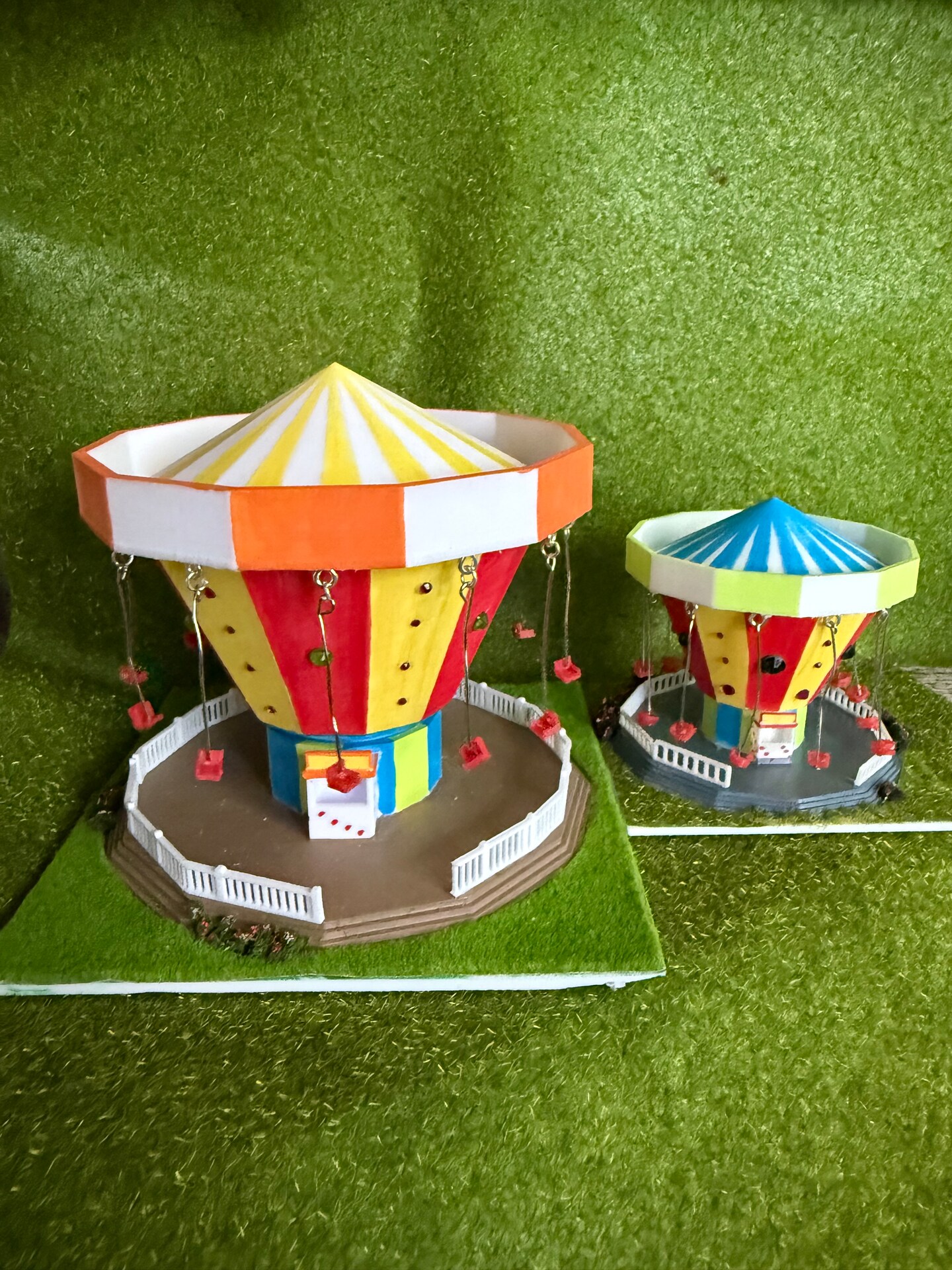 Hand Painted N Scale Carousel Ride, Carnival Train Layout | MakerPlace ...