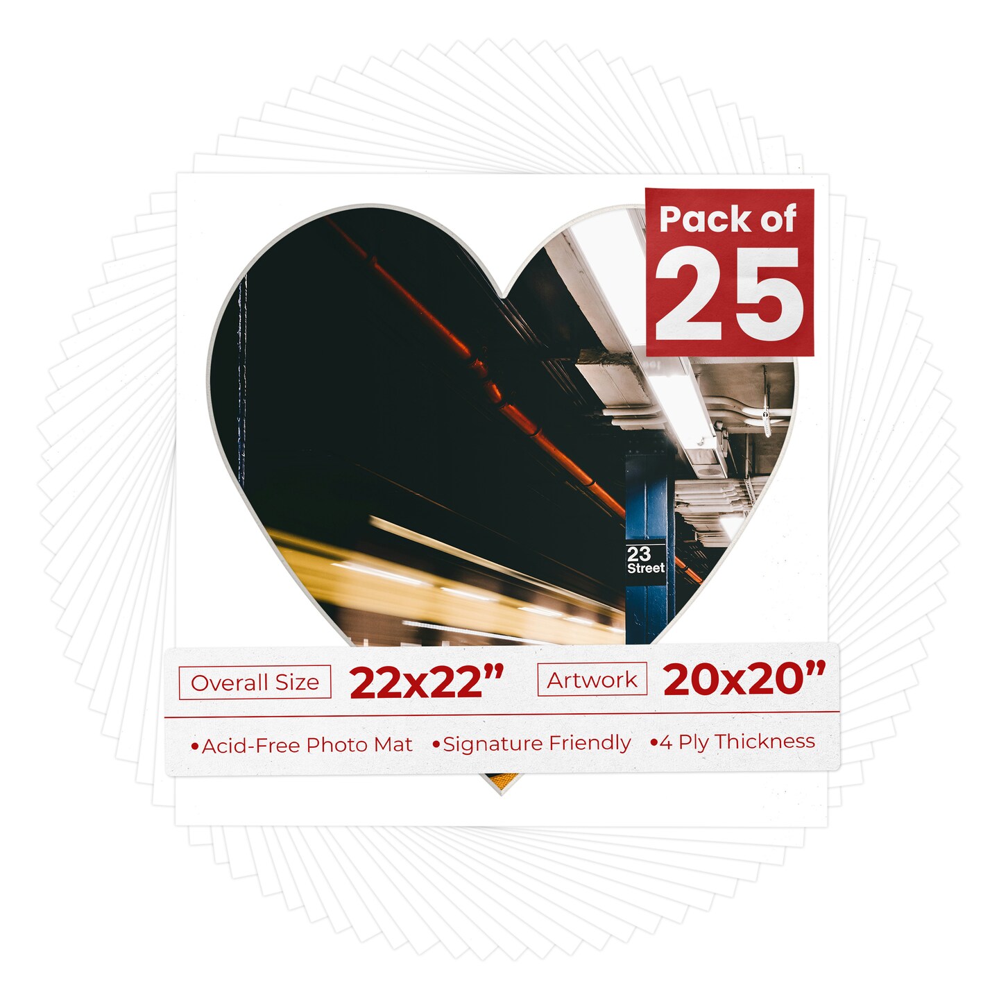 Golf Ball Texture Mat Board for 22x22 Frames - Heart Opening for 20x20 ...