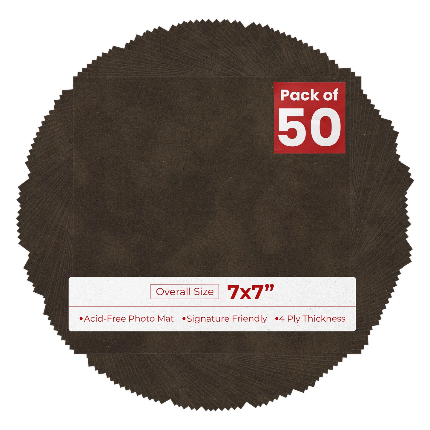 Brown Suede 7x7 Uncut Mat Board - Blank Sheets, No Opening, Color ...