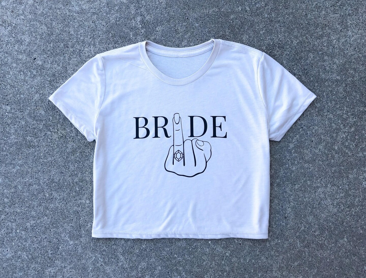 Engagement Ring Cropped Tee, Middle Finger, Ring Finger, Bride Tee ...
