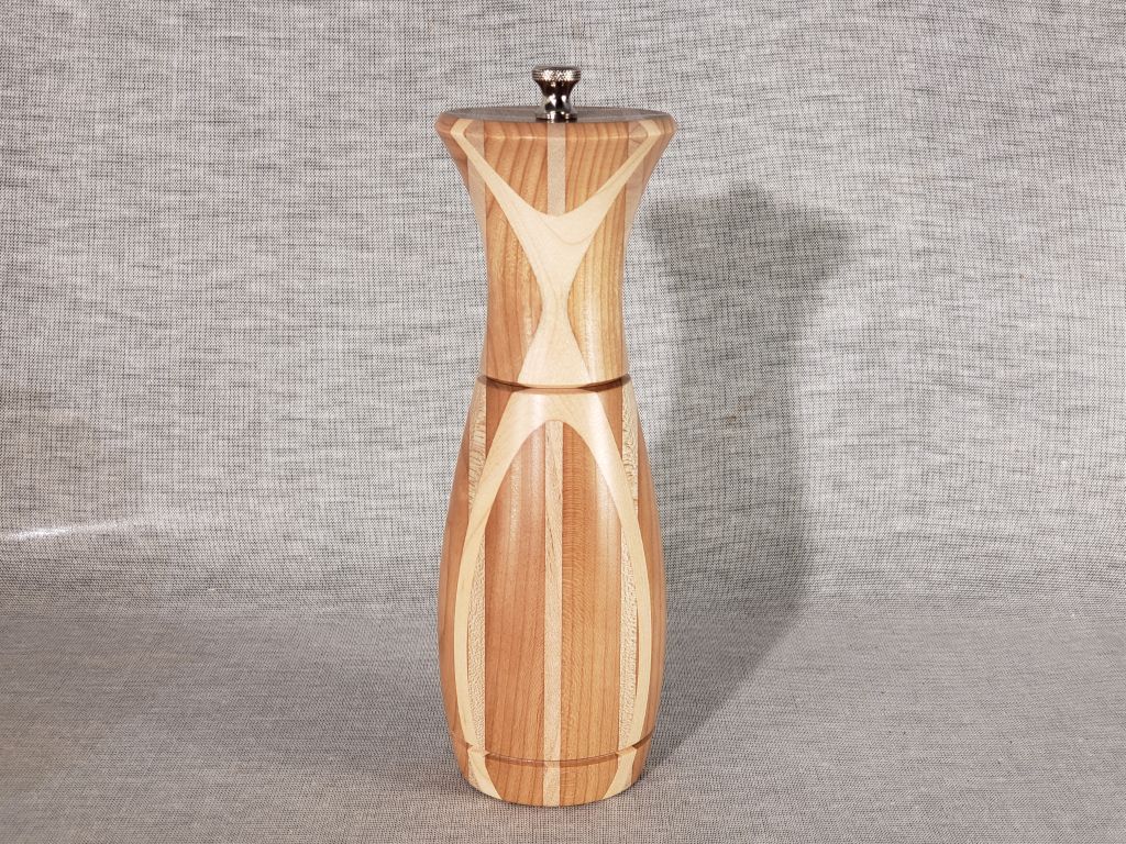 8" Black Cherry and Maple Segmented Wooden Peppermill (P111 ...