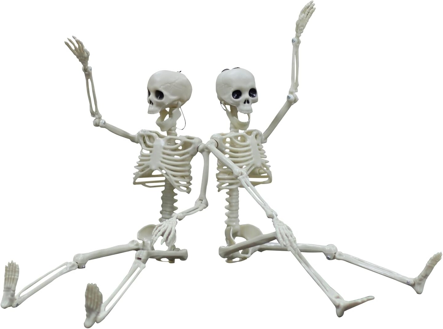 2pcs Halloween Skeleton Decorations, 16" Small Poseable Full-Body ...