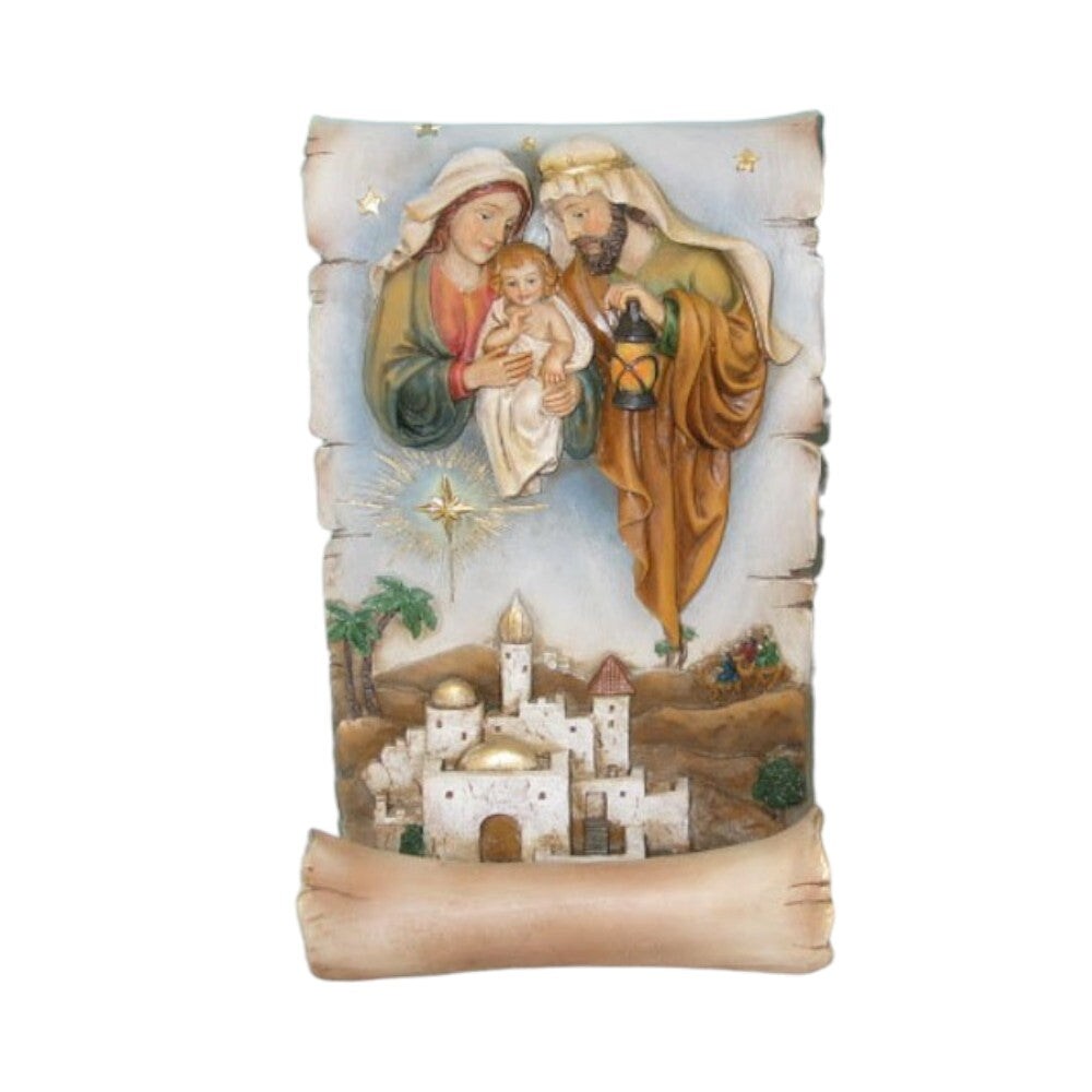 7" Holy Family in Scroll Elegant Nativity Scene Decor for Christmas ...