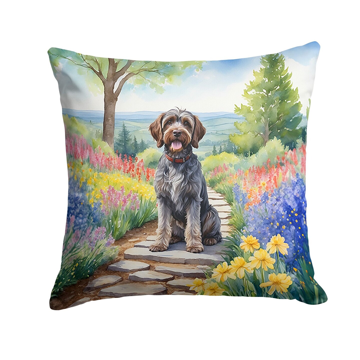 Edge Collections - 18" X 18" - Multicolor - Wirehaired Pointing Griffon ...