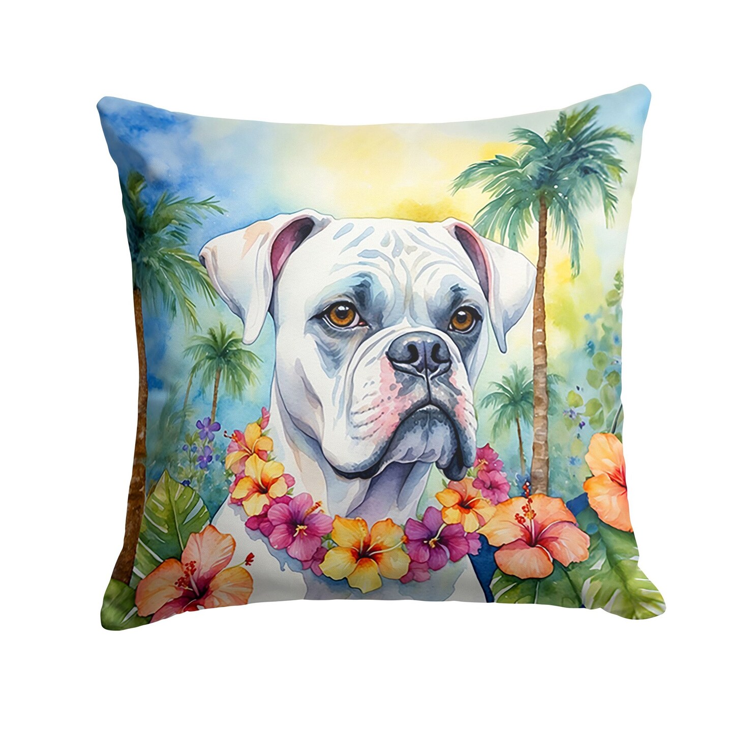 Edge Collections - 14" X 14" - White - Machine Boxer Throw Luau Pillow ...