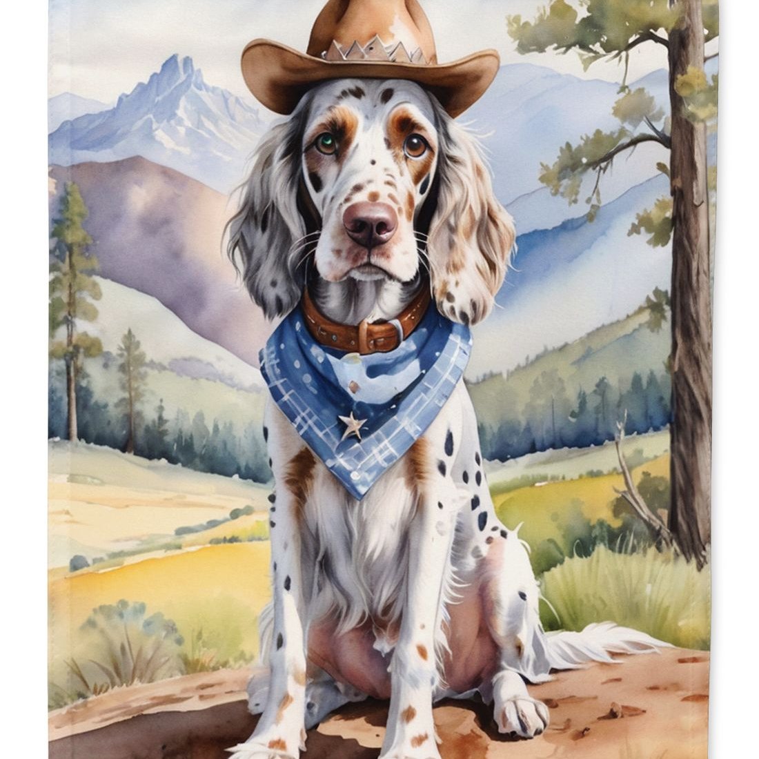 Edge Collections - 28" X 40" - Multicolor - English Setter Cowboy ...