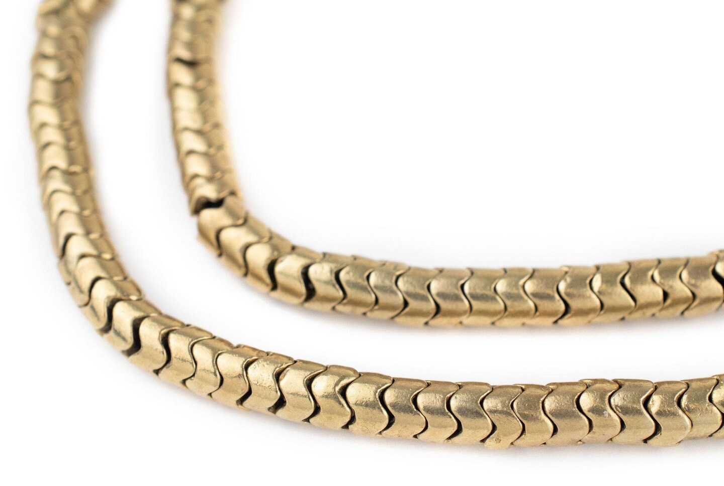 The Bead Chest Brass Snake Beads 6mm Interlocking Large Hole 24 Inch ...