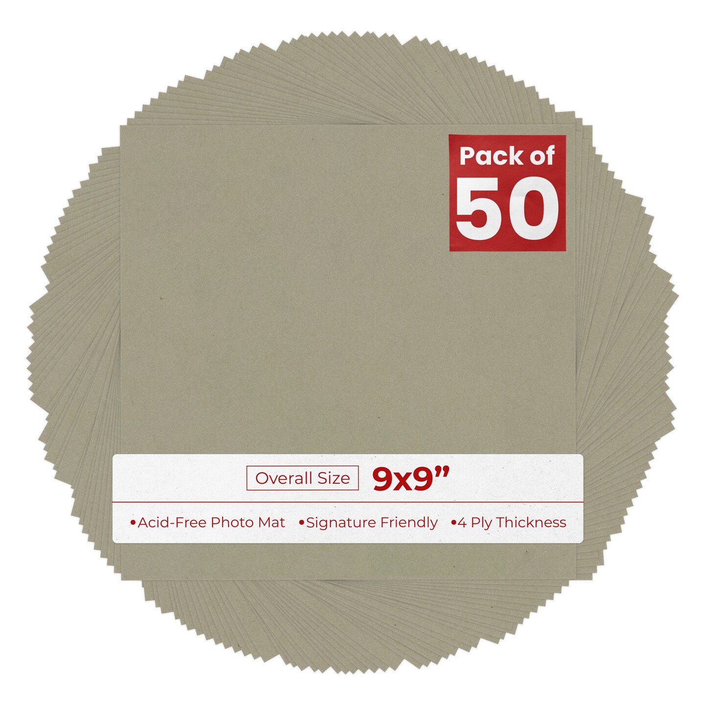 Umber Green 9x9 Uncut Mat Board - Blank Sheets, No Opening, Color ...