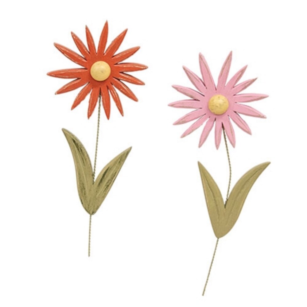 Distressed Wood Flower Magnets Rustic Spring Refrigerator Decor 2 Asstd ...