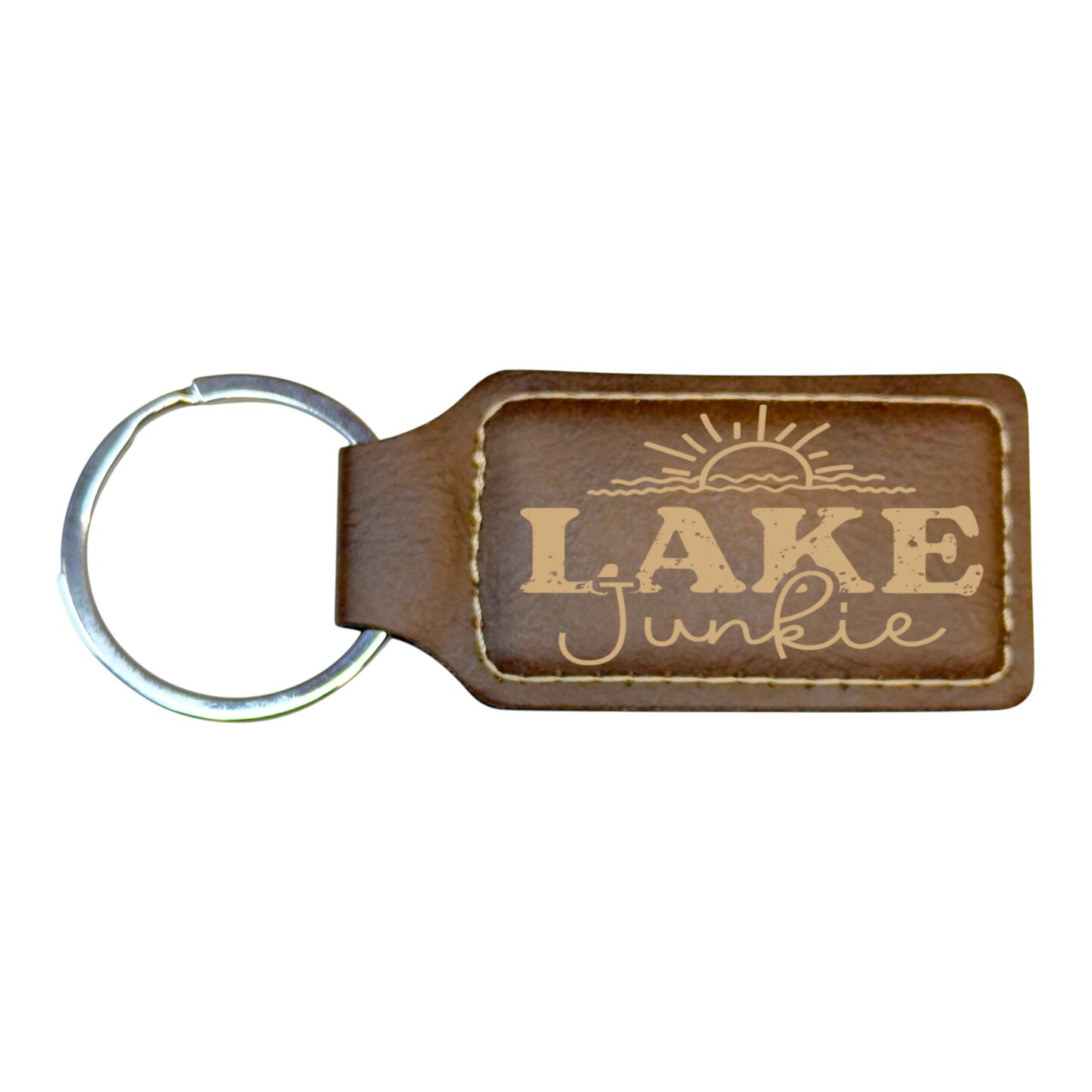 Keychain - Rectangle - Lake Junkie - Leather | Michaels
