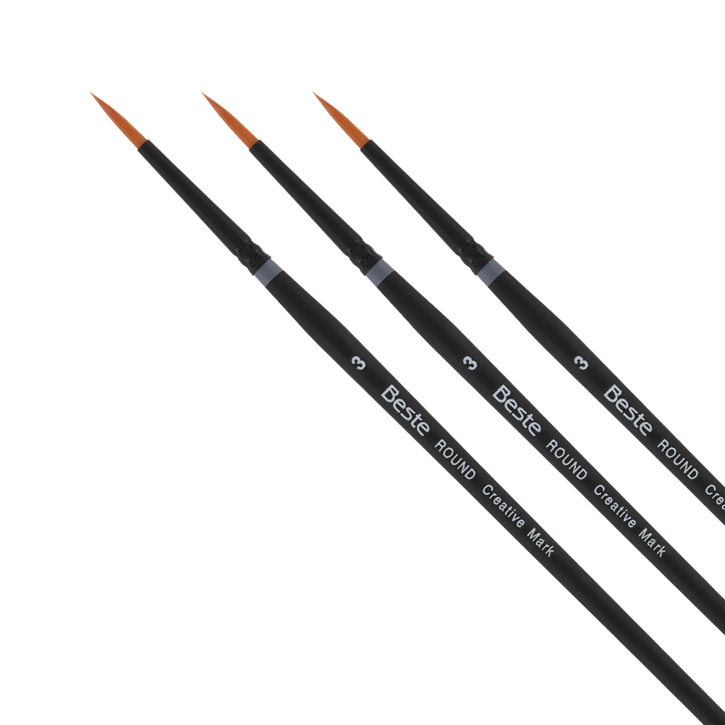 Creative Mark Beste Golden Taklon Round #3 Pack of 3 Artist Brushes ...