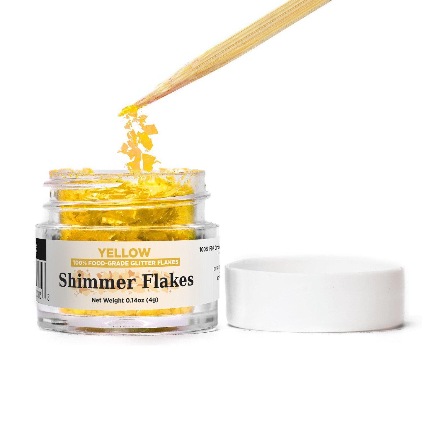 Yellow Edible Shimmer Flakes 4 Gram Jar | Michaels