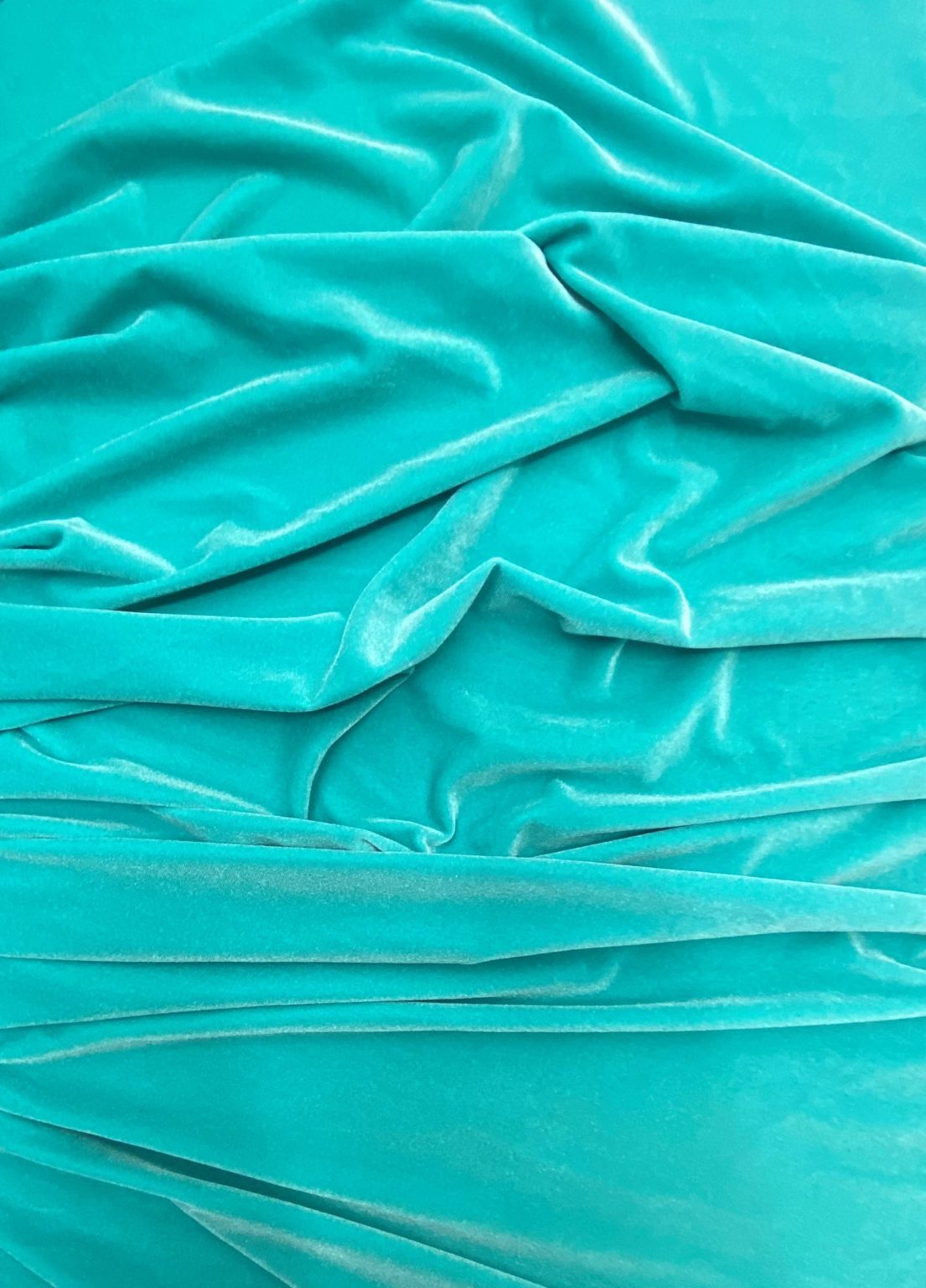 1 Yard Aqua Green Stretch Velvet Fabric 58/60 Inches Wide Soft Drapey ...