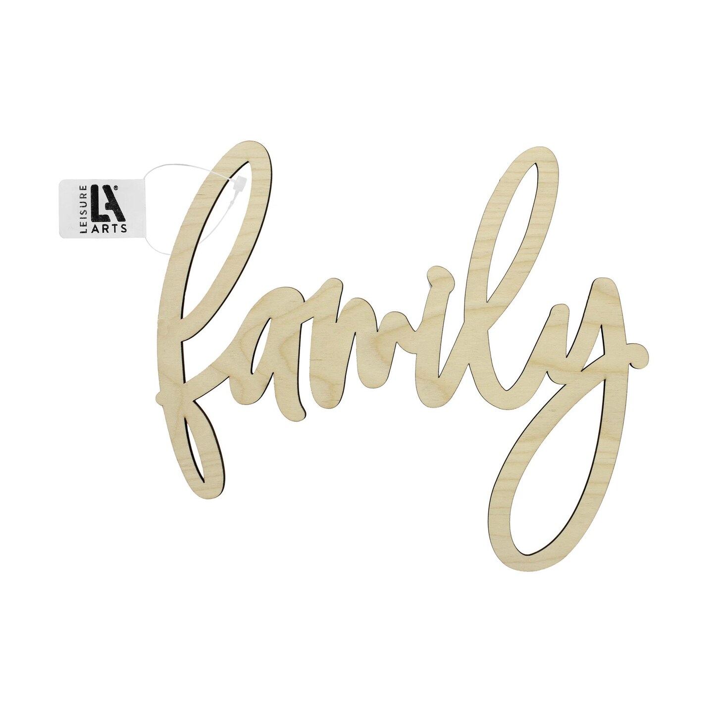 Leisure Arts Wood Word Cutout ‘Family’ Medium 12"x10.75" – Unfinished ...
