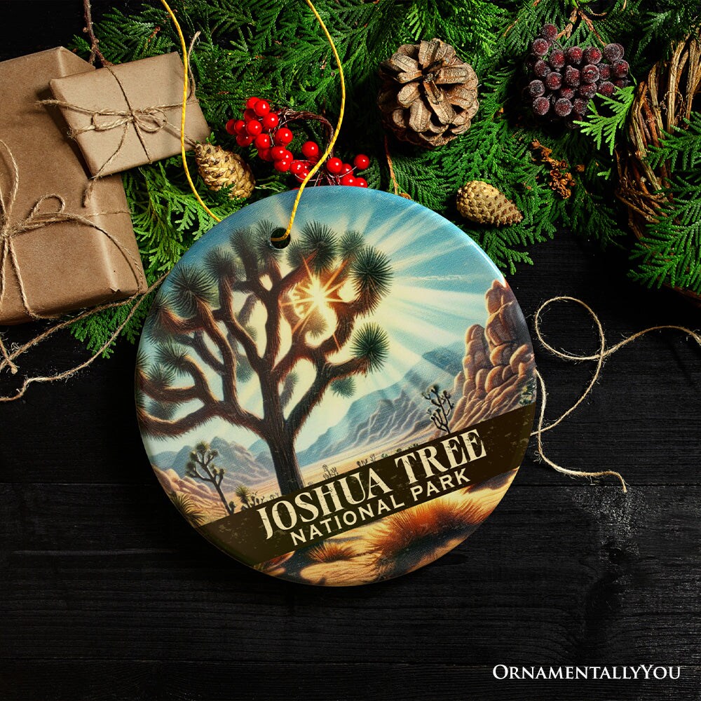 Rustic Joshua Tree National Park Ornament, California Desert Scene ...