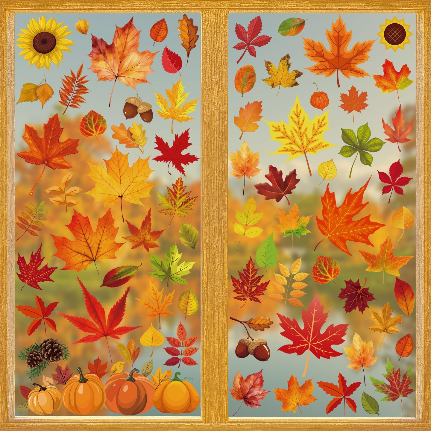 9 Sheets Fall Decorations, 274 PCS Fall Window Clings, Double Sided ...